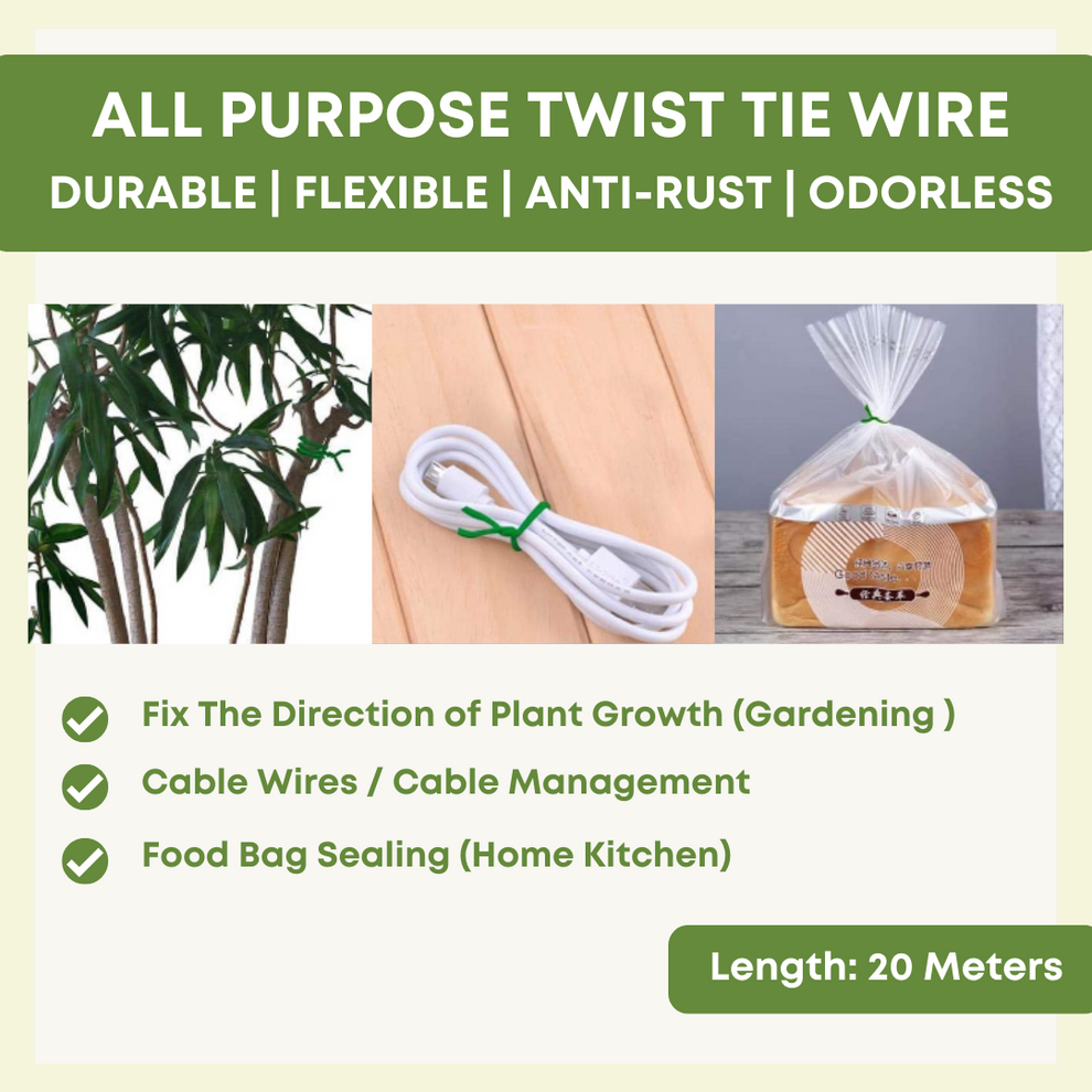 All-purpose Twist Tie Wire Spool with Cutter for Plants, Gardening, Or ...